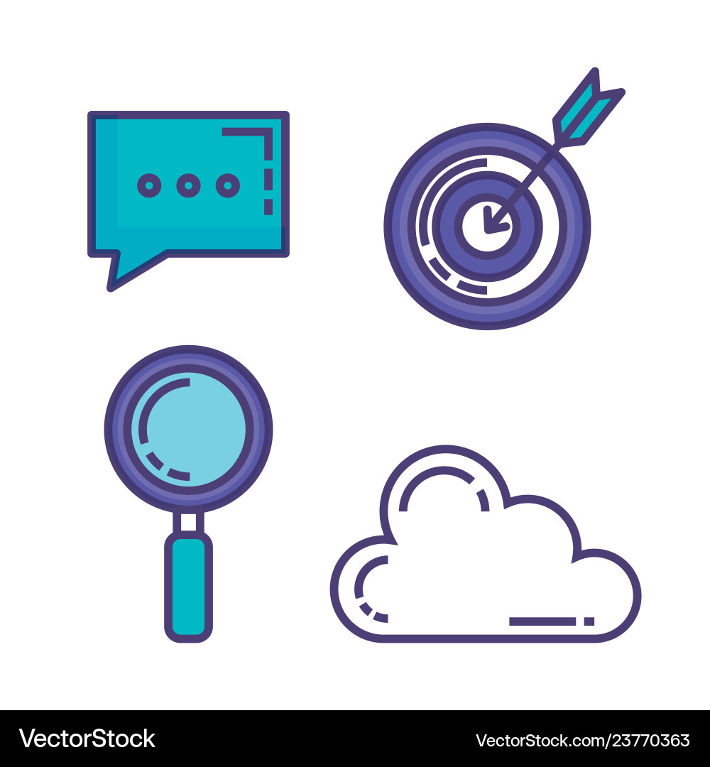 Set of technological innovation icons Royalty Free Vector