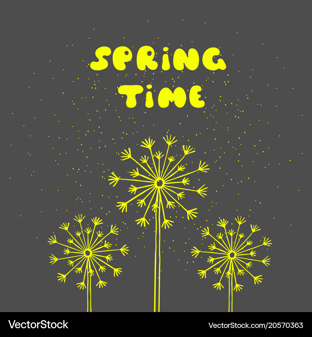 Spring time postcard seasonal phrase ink Vector Image