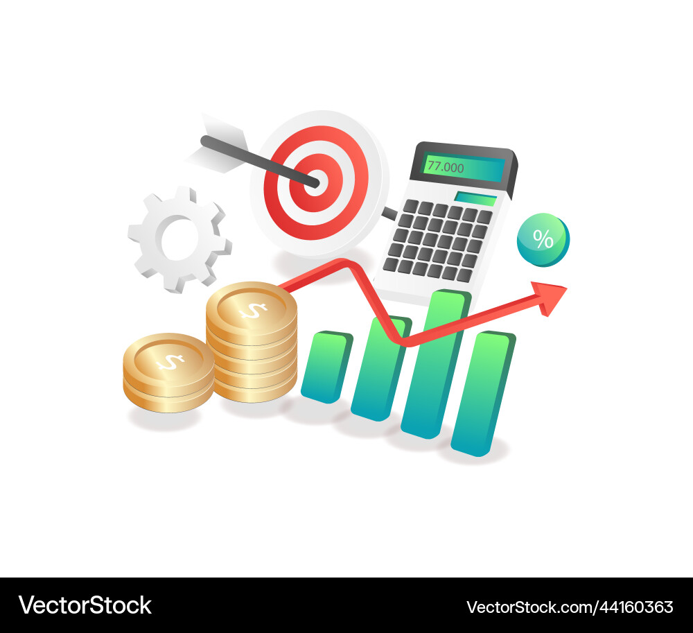 Target investment business analysis Royalty Free Vector