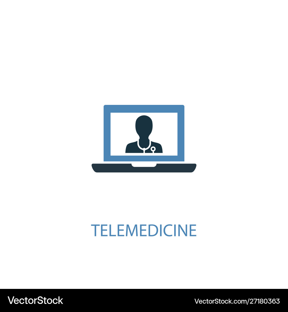 Telemedicine concept 2 colored icon simple blue Vector Image