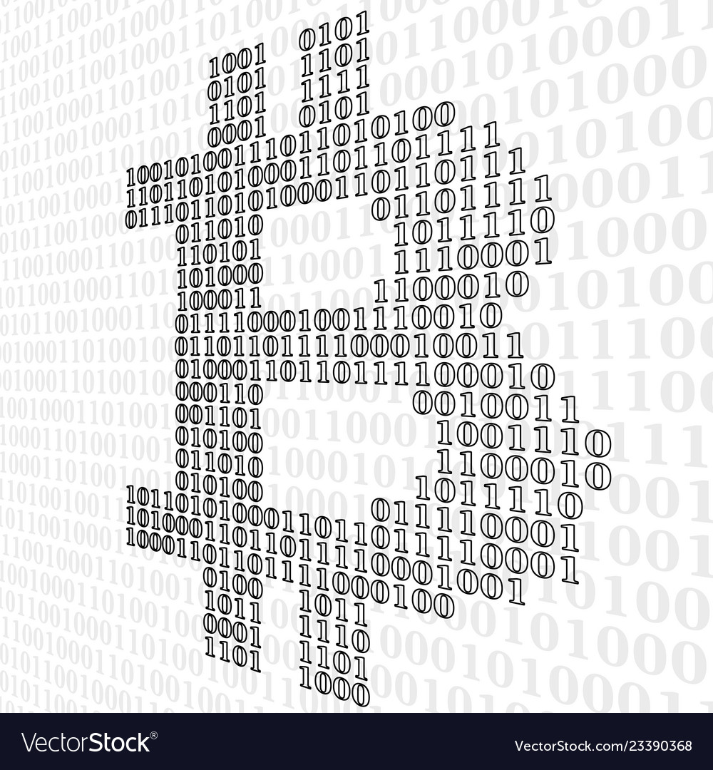 Abstract sign bitcoin binary code Royalty Free Vector Image