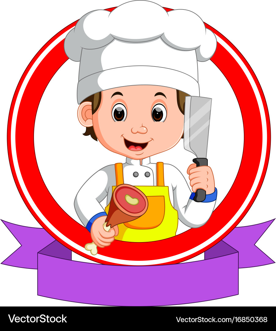 Butcher mascot cartoon Royalty Free Vector Image
