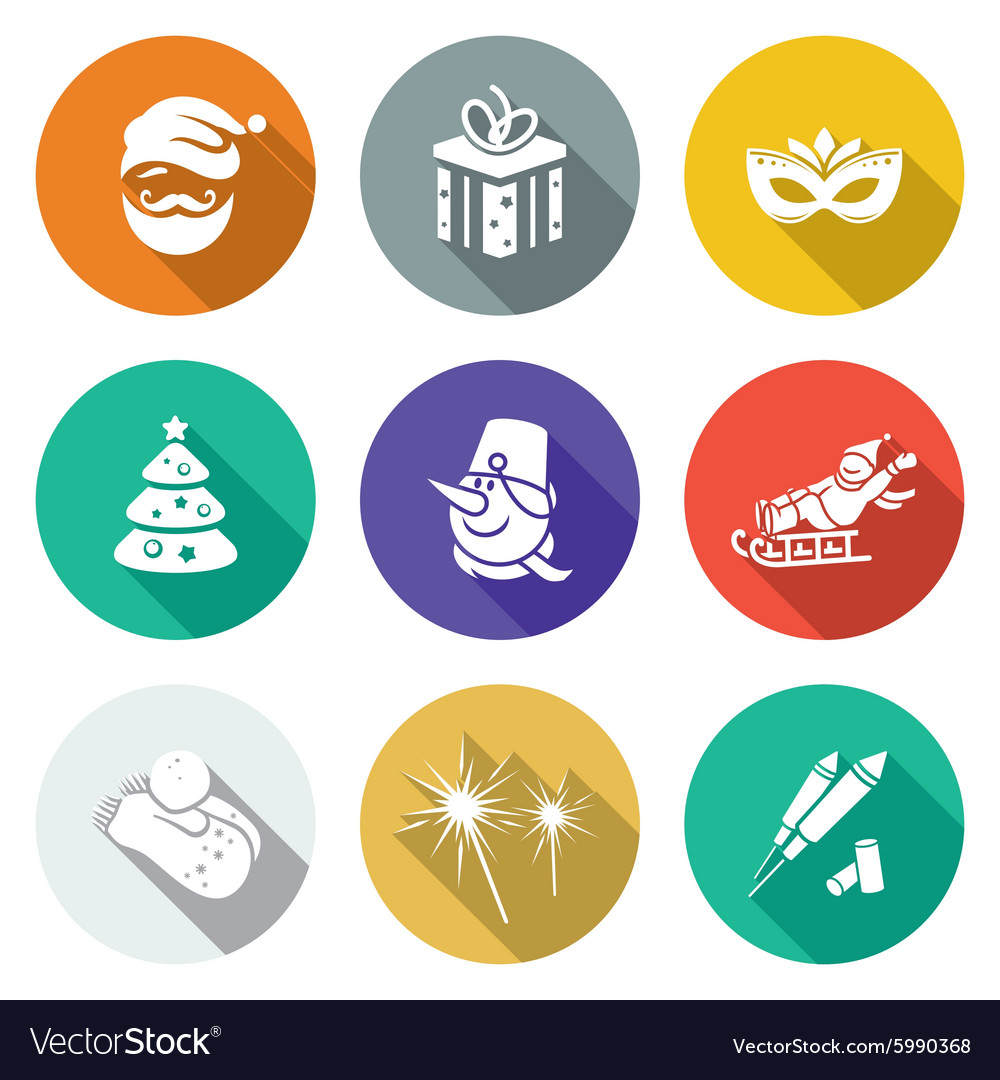 Christmas icons set Royalty Free Vector Image - VectorStock