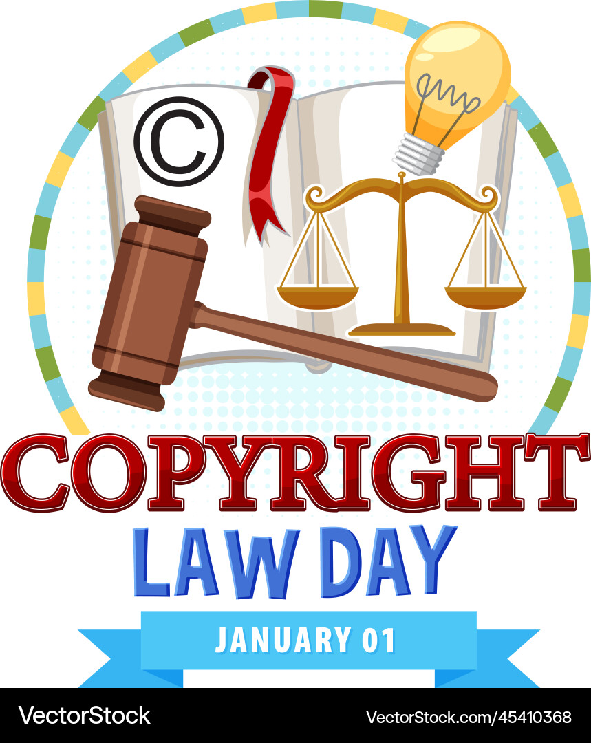 Copyright law day banner design Royalty Free Vector Image