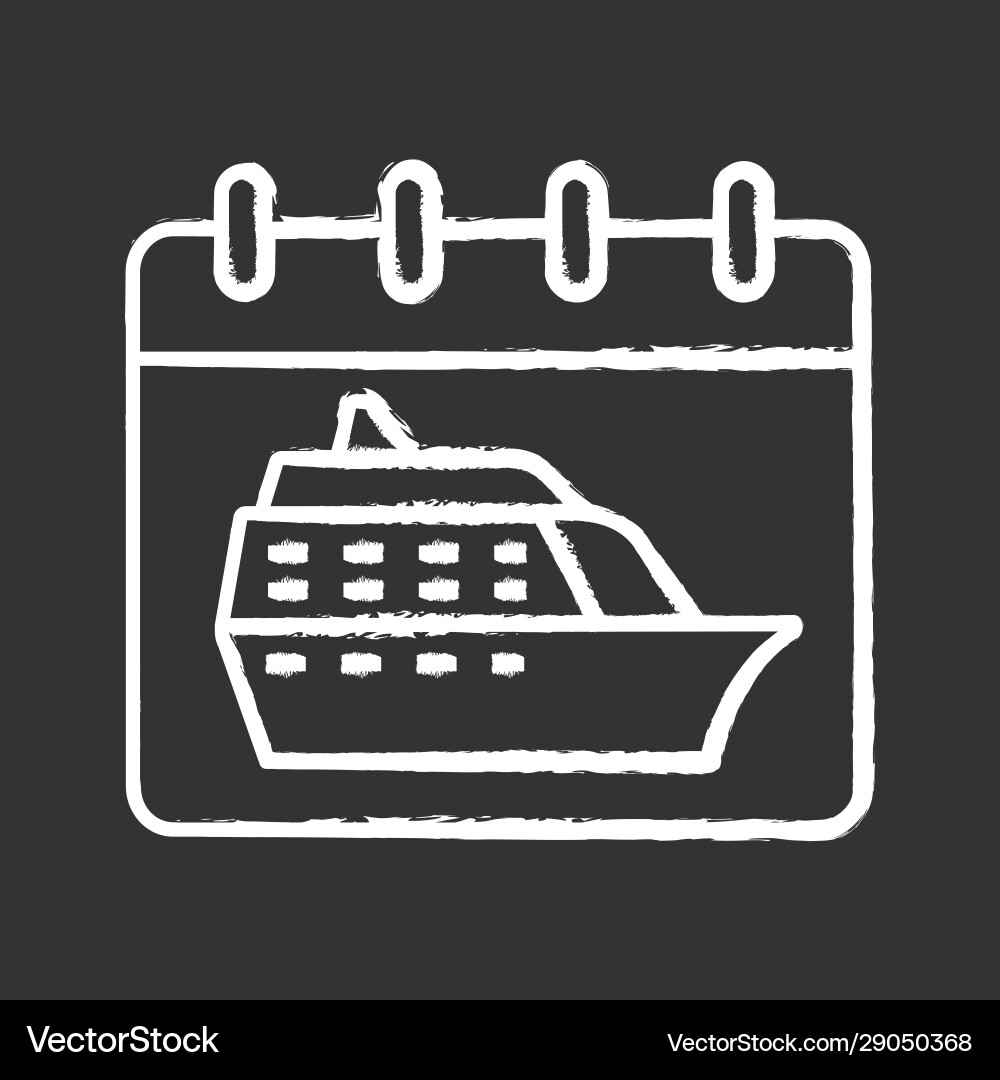 Cruise departure date chalk icon Royalty Free Vector Image