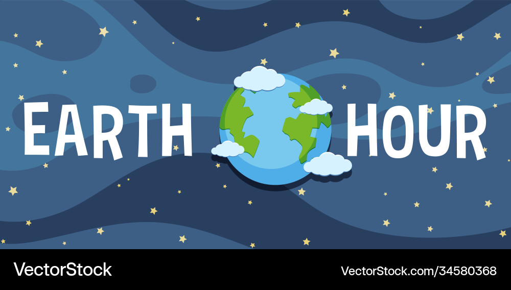 Earth hour campaign poster or banner Royalty Free Vector