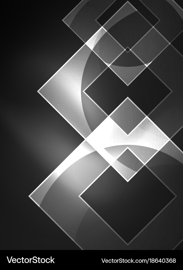 Glowing squares in the dark digital abstract Vector Image