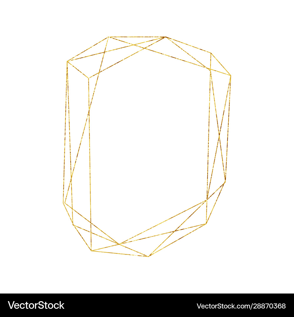 Gold geometric crystal frame with detailed Vector Image