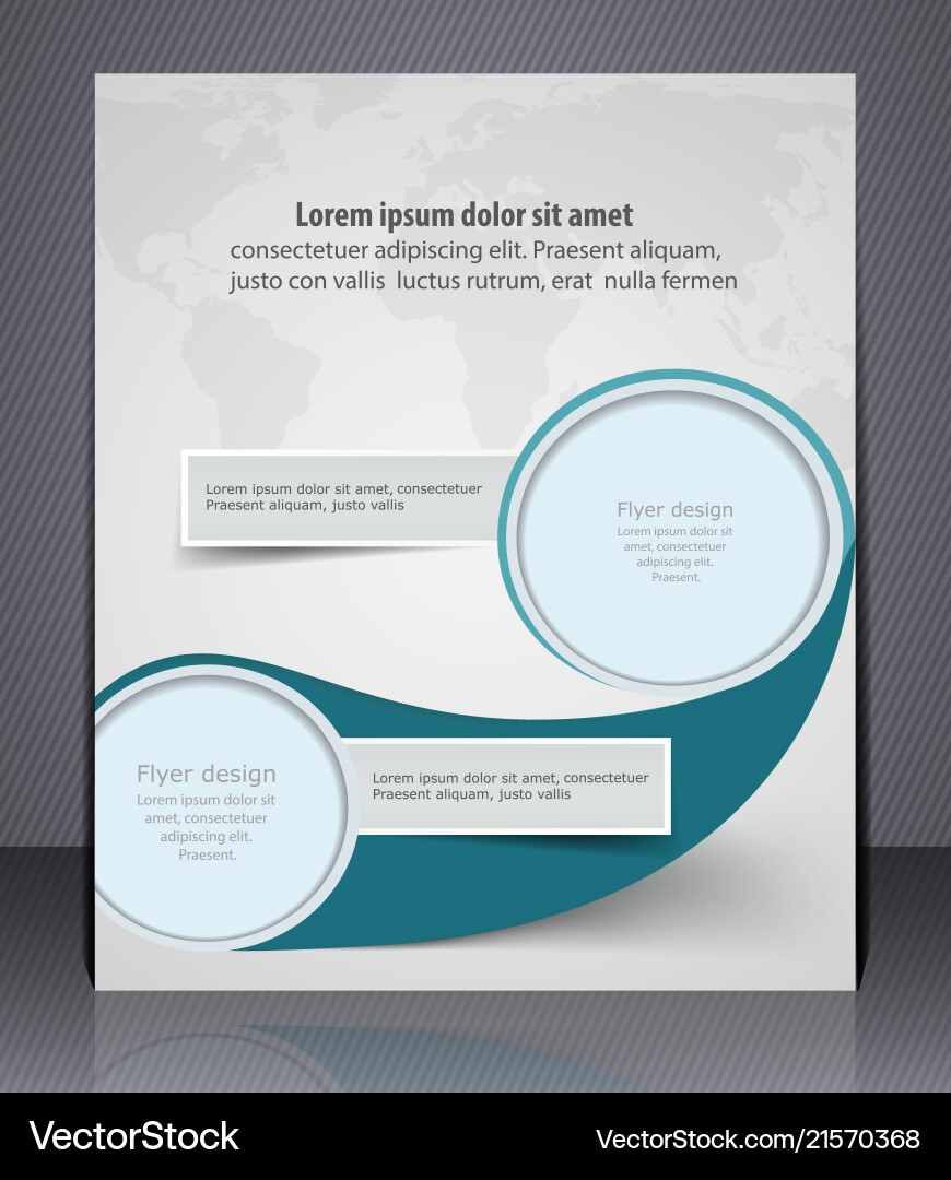 Layout business flyer with world map magazine Vector Image