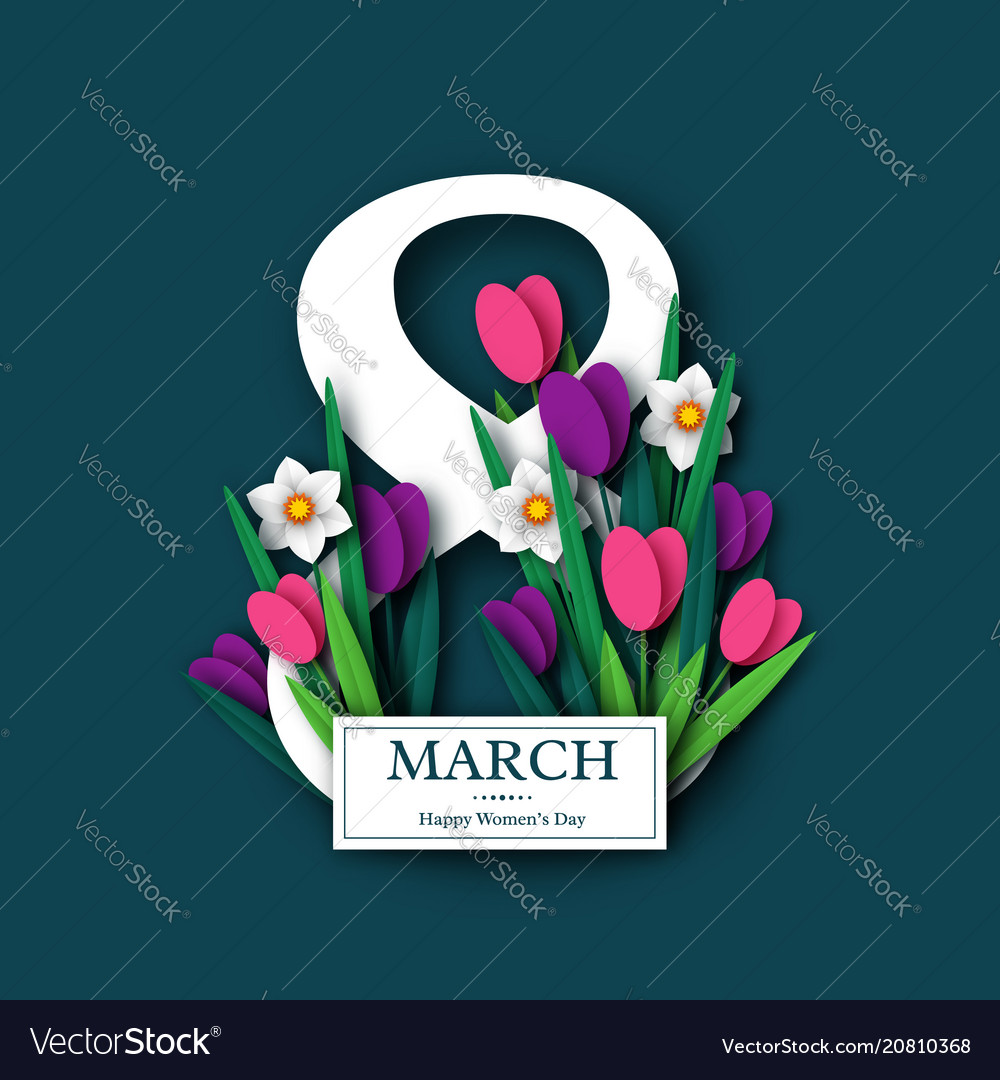 March 8 greeting card Royalty Free Vector Image