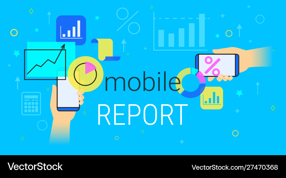 Mobile report and accounting on smartphone Vector Image