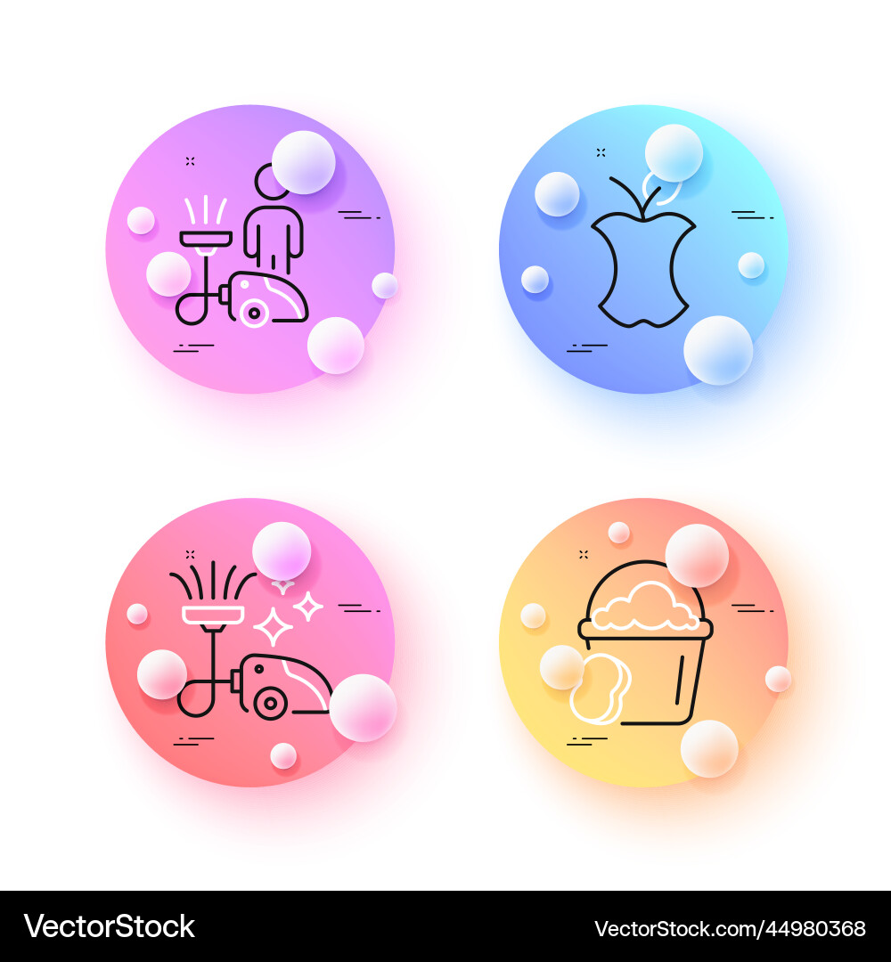 Organic waste sponge and cleaning minimal line Vector Image