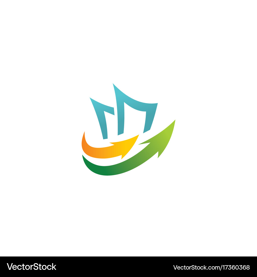 Paper business arrow logo Royalty Free Vector Image