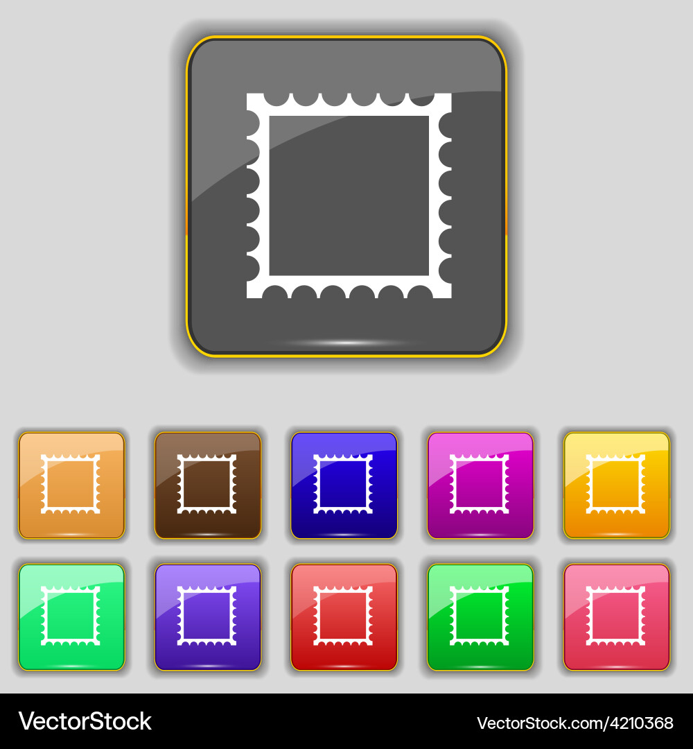 Photo frame template icon sign set with eleven Vector Image