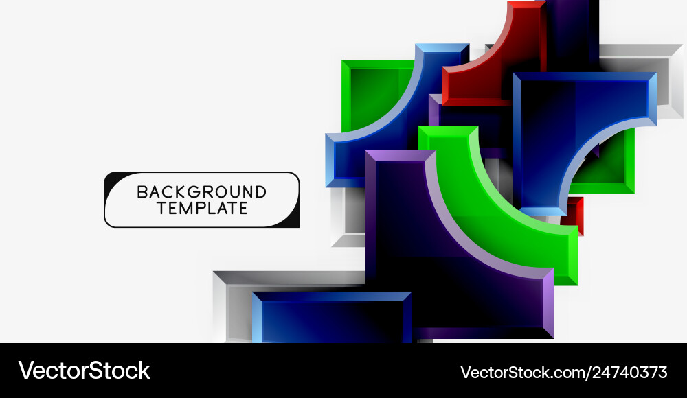 3d futuristic shapes abstract background Vector Image
