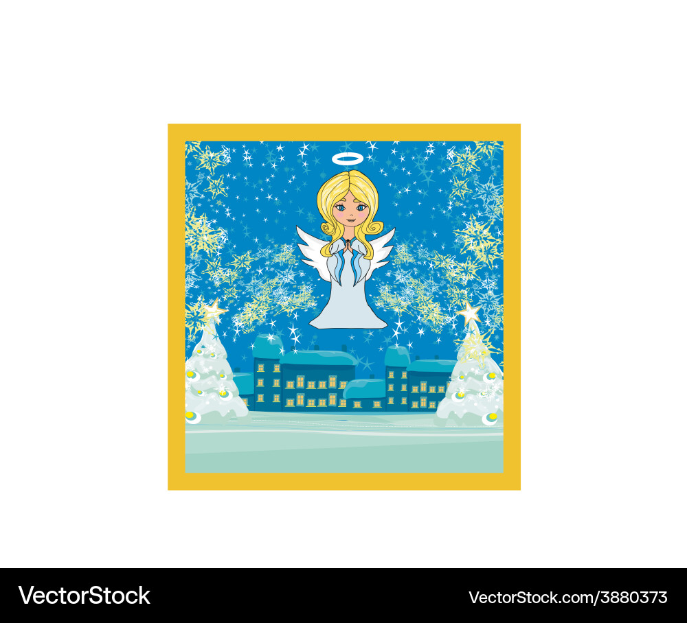 Abstract christmas card with angel Royalty Free Vector Image