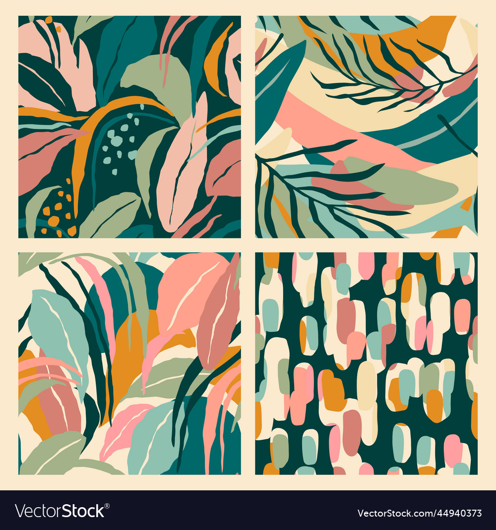 Abstract collection of seamless patterns Vector Image