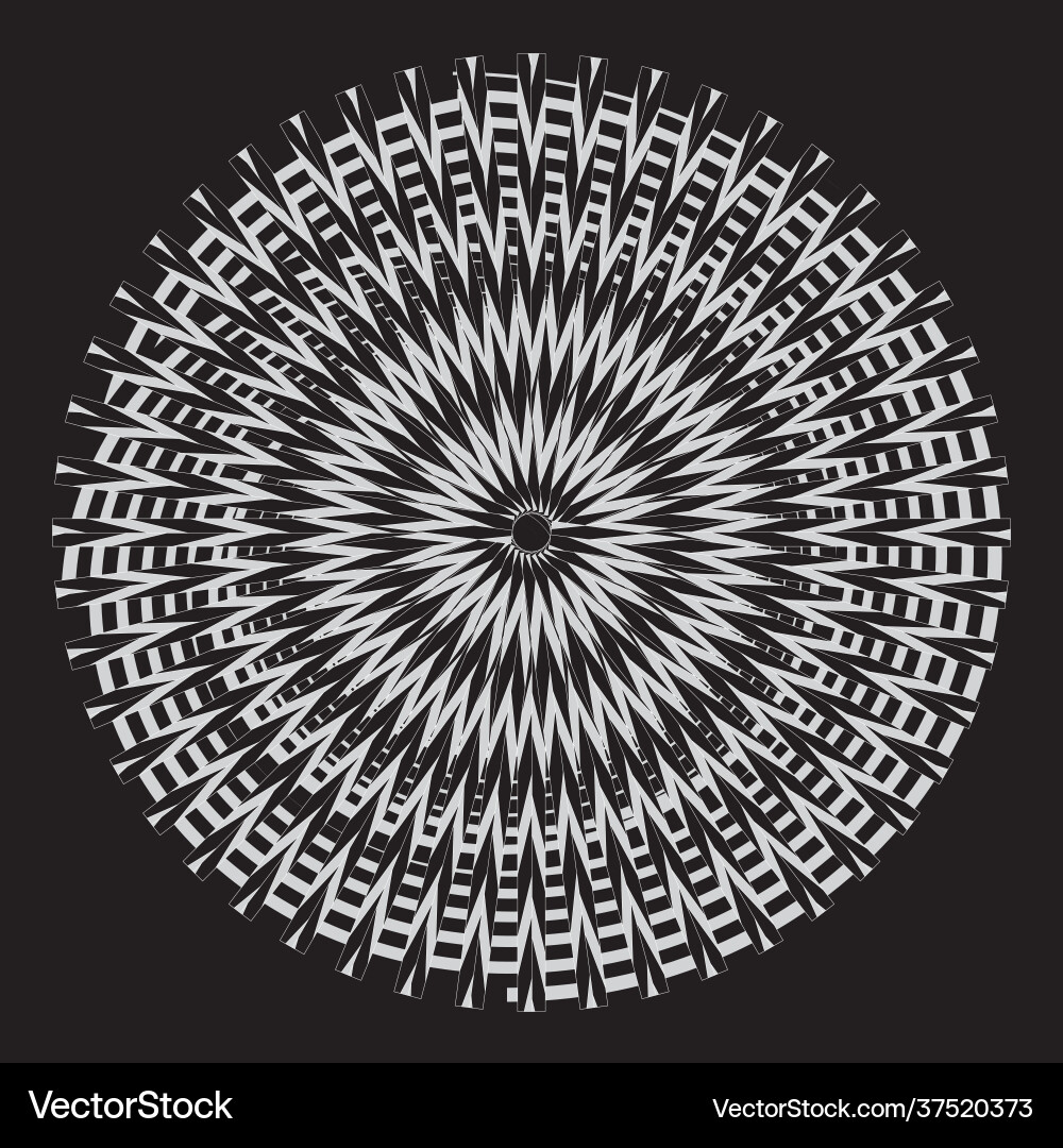 Abstract striped black and white spiral design Vector Image
