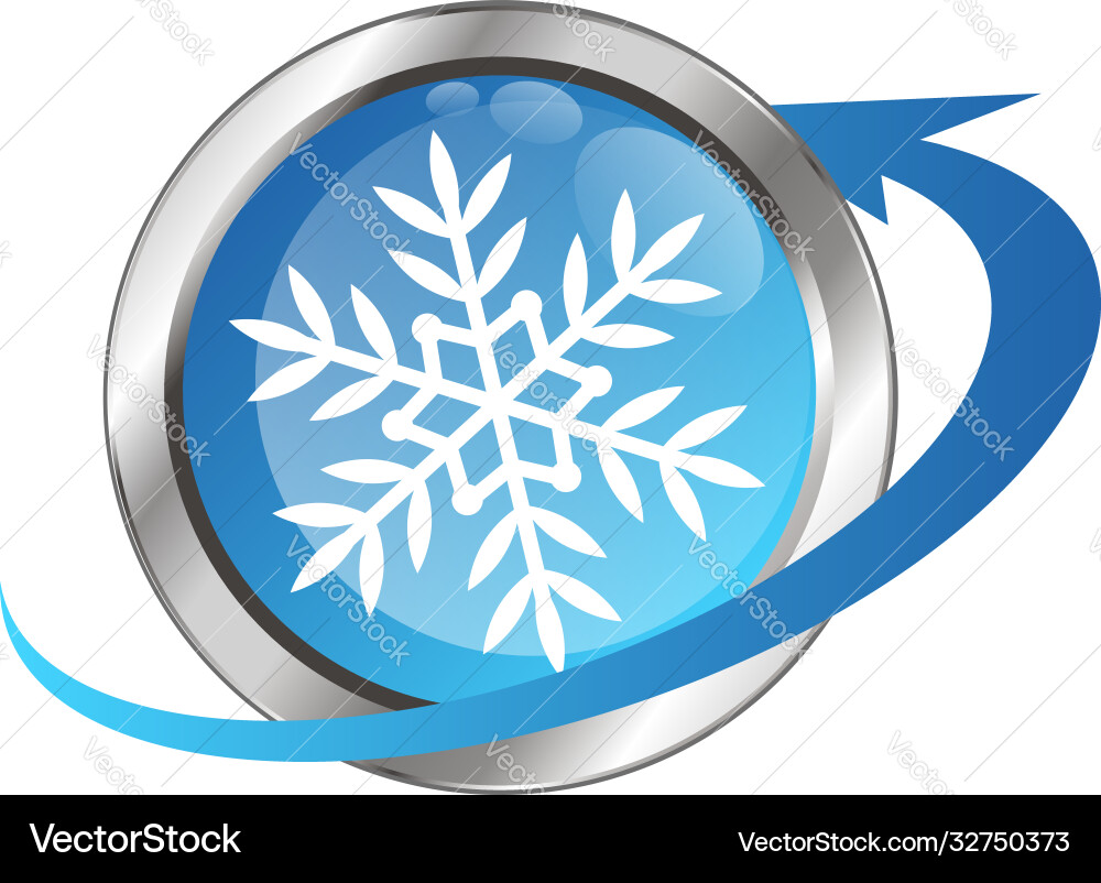 Air conditioner snowflake arrow symbol Royalty Free Vector