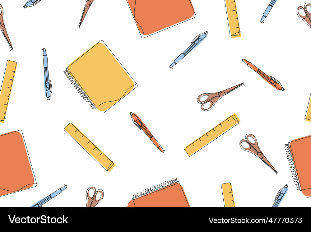 Background with school supplies back to school Vector Image