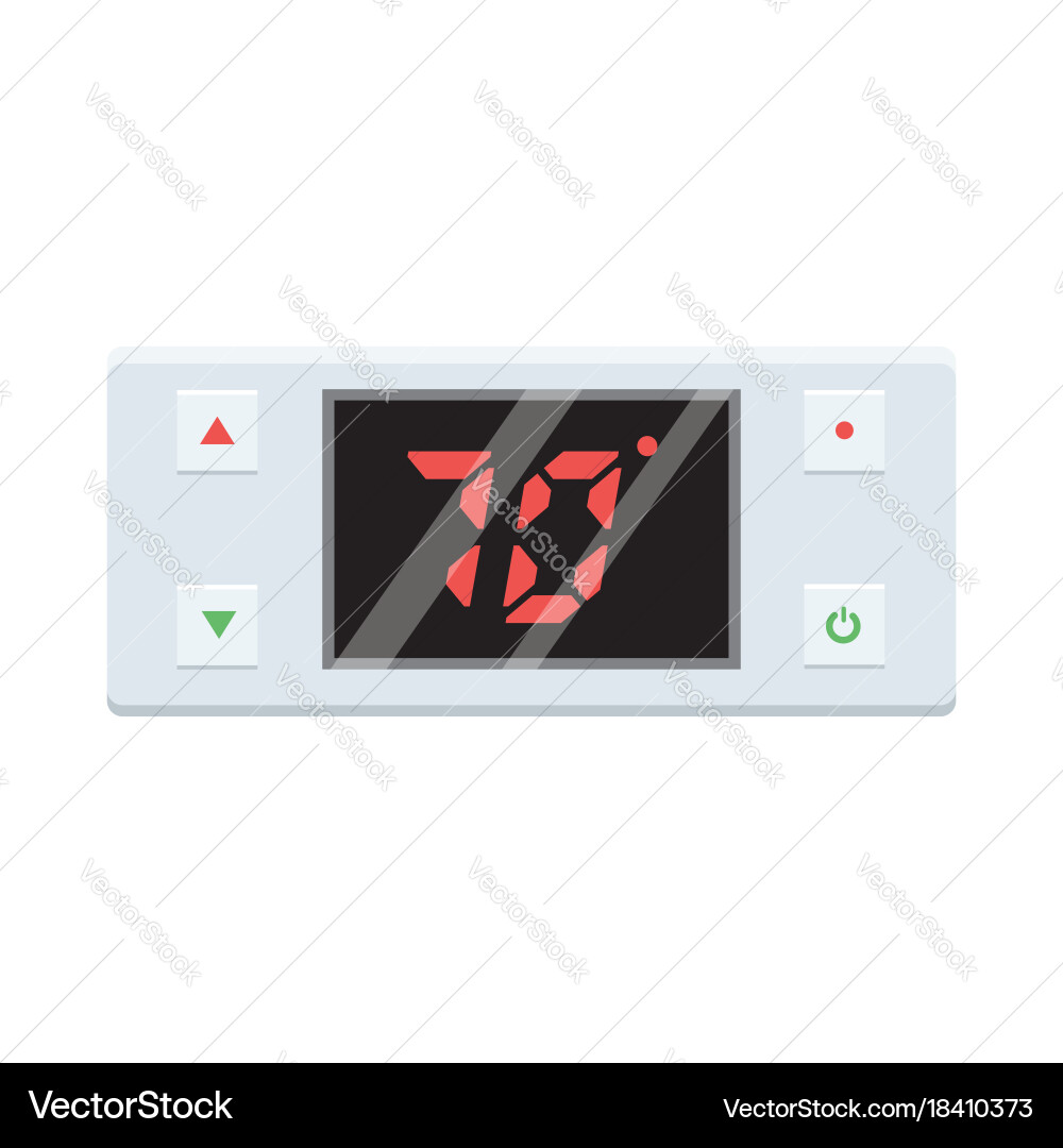 Electronic thermostat with a screen under floor Vector Image