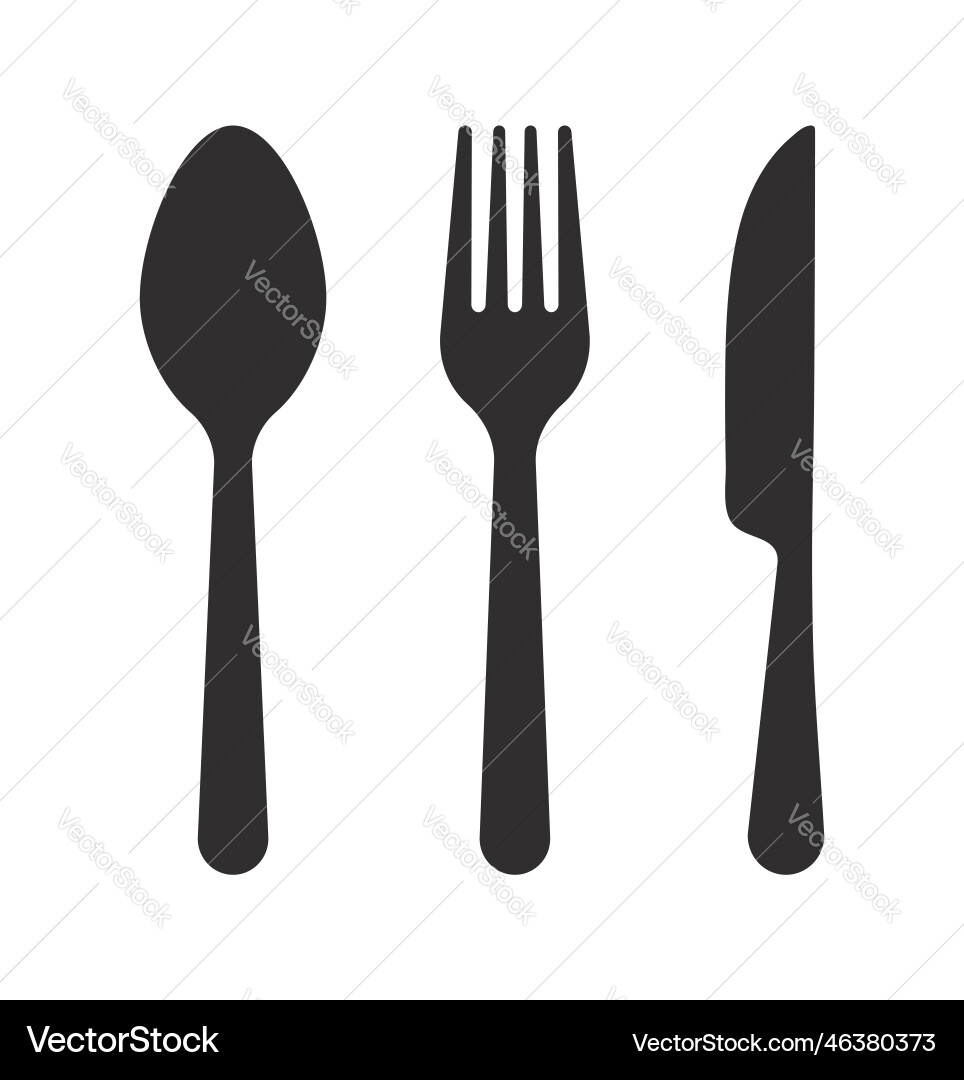 Fork spoon knife cutlery icon Royalty Free Vector Image