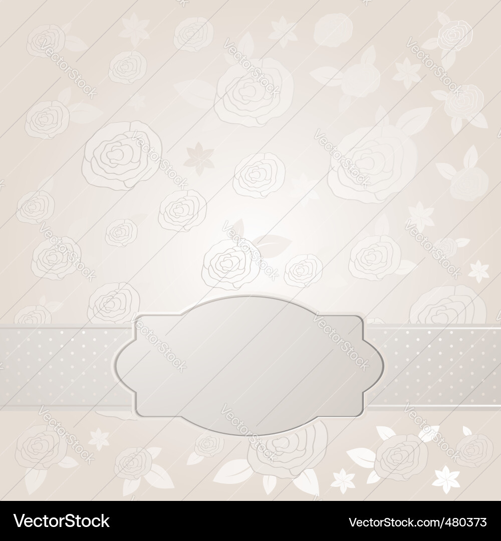 Label over background of roses Royalty Free Vector Image