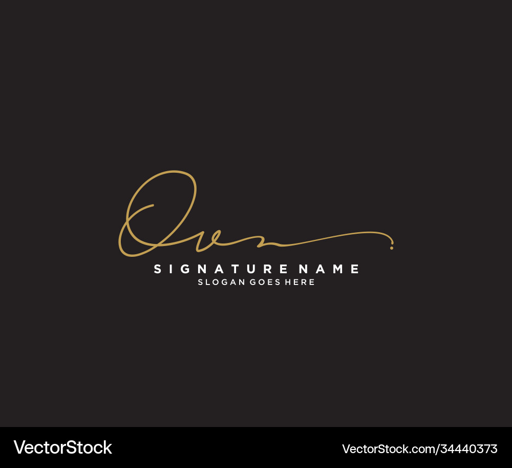 Letter ov signature logo template Royalty Free Vector Image