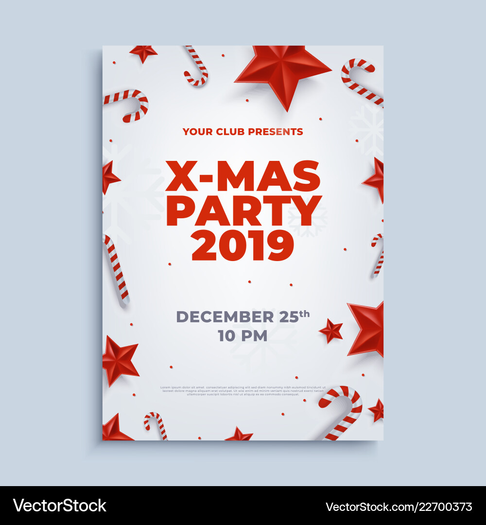 Merry christmas party layout poster Royalty Free Vector