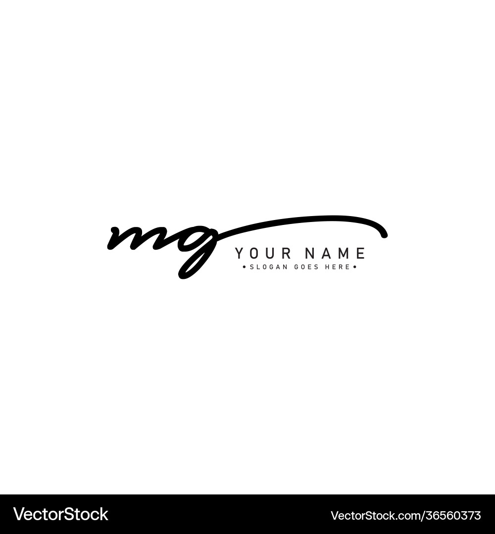 Mg initial letter logo - handwritten signature Vector Image