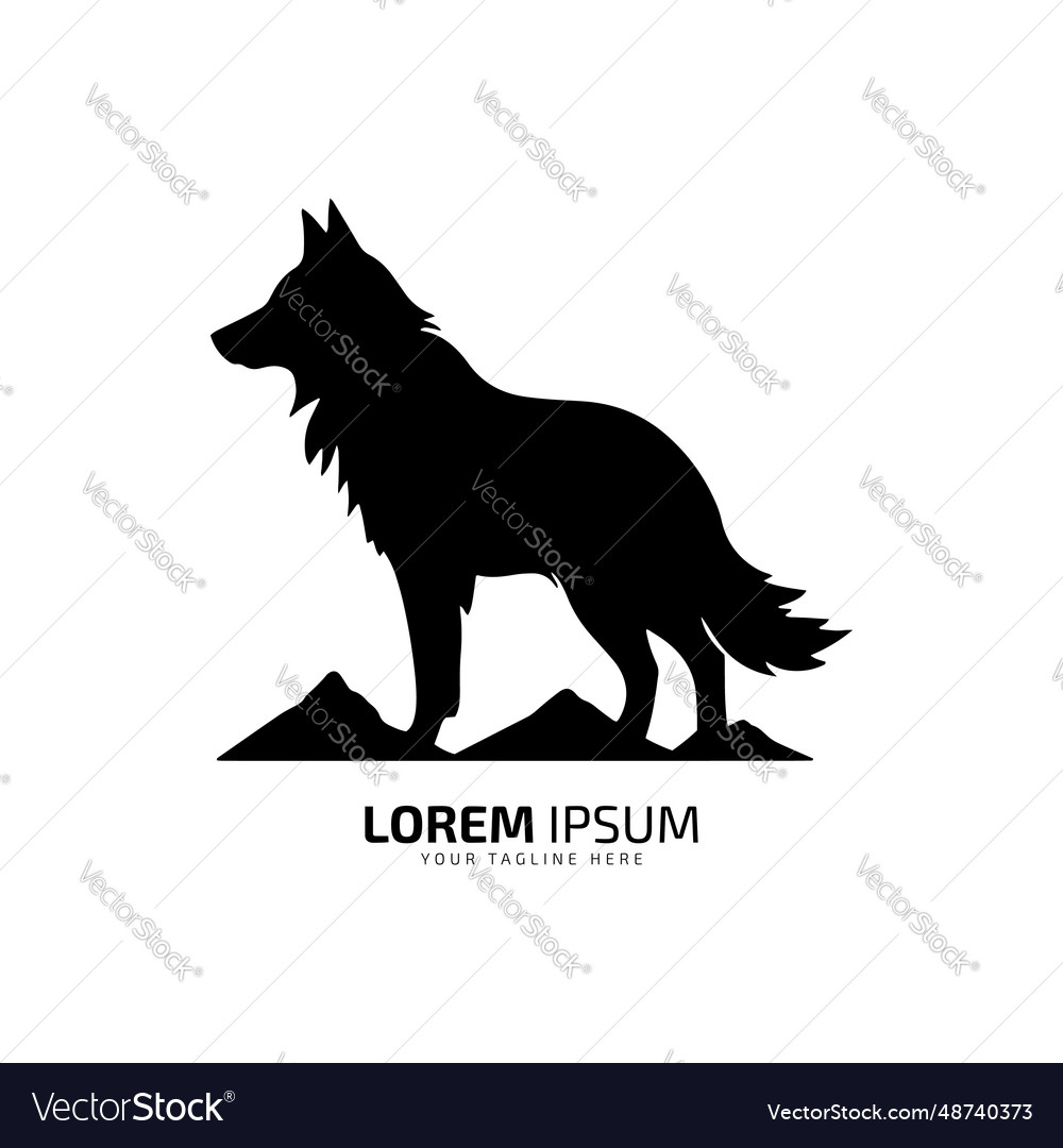 Minimal and abstract wolf logo coyote icon dog Vector Image