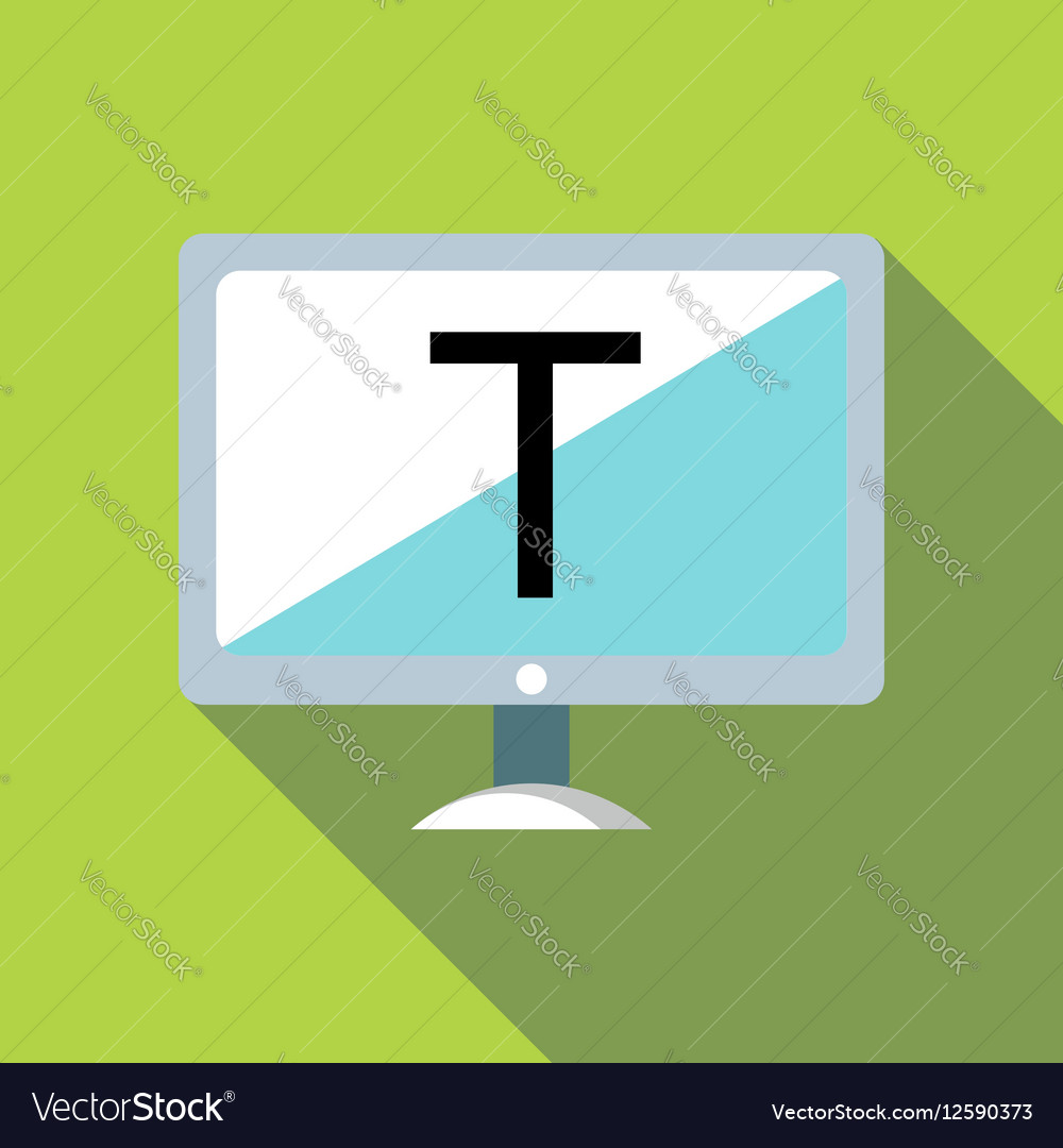 Monitor icon flat style Royalty Free Vector Image