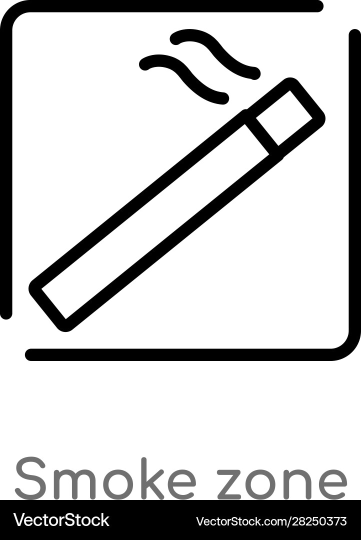 Outline smoke zone icon isolated black simple Vector Image