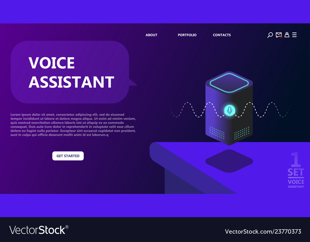 Personal assistant smart speaker voice command d Vector Image