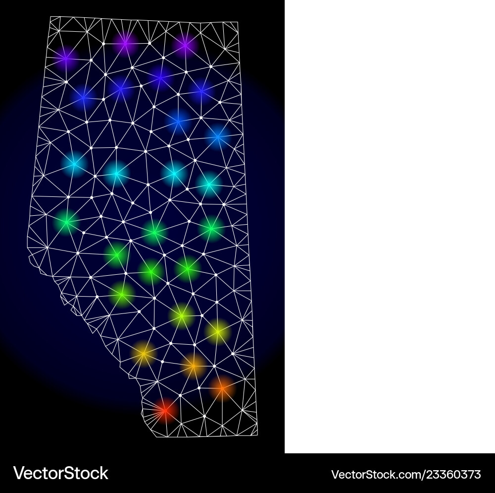 Polygonal wire frame mesh map of alberta province Vector Image