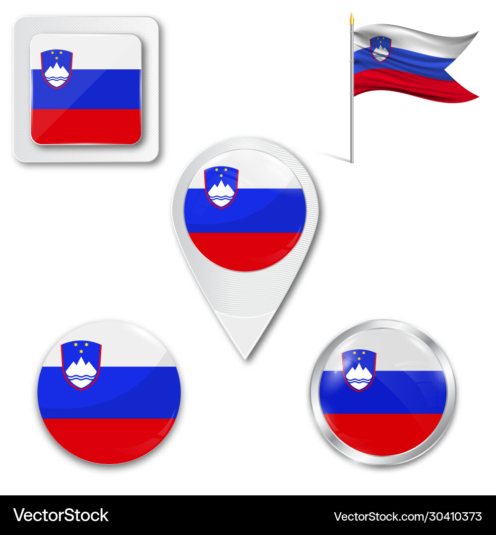 Slovenia flag format country icon emblem Vector Image