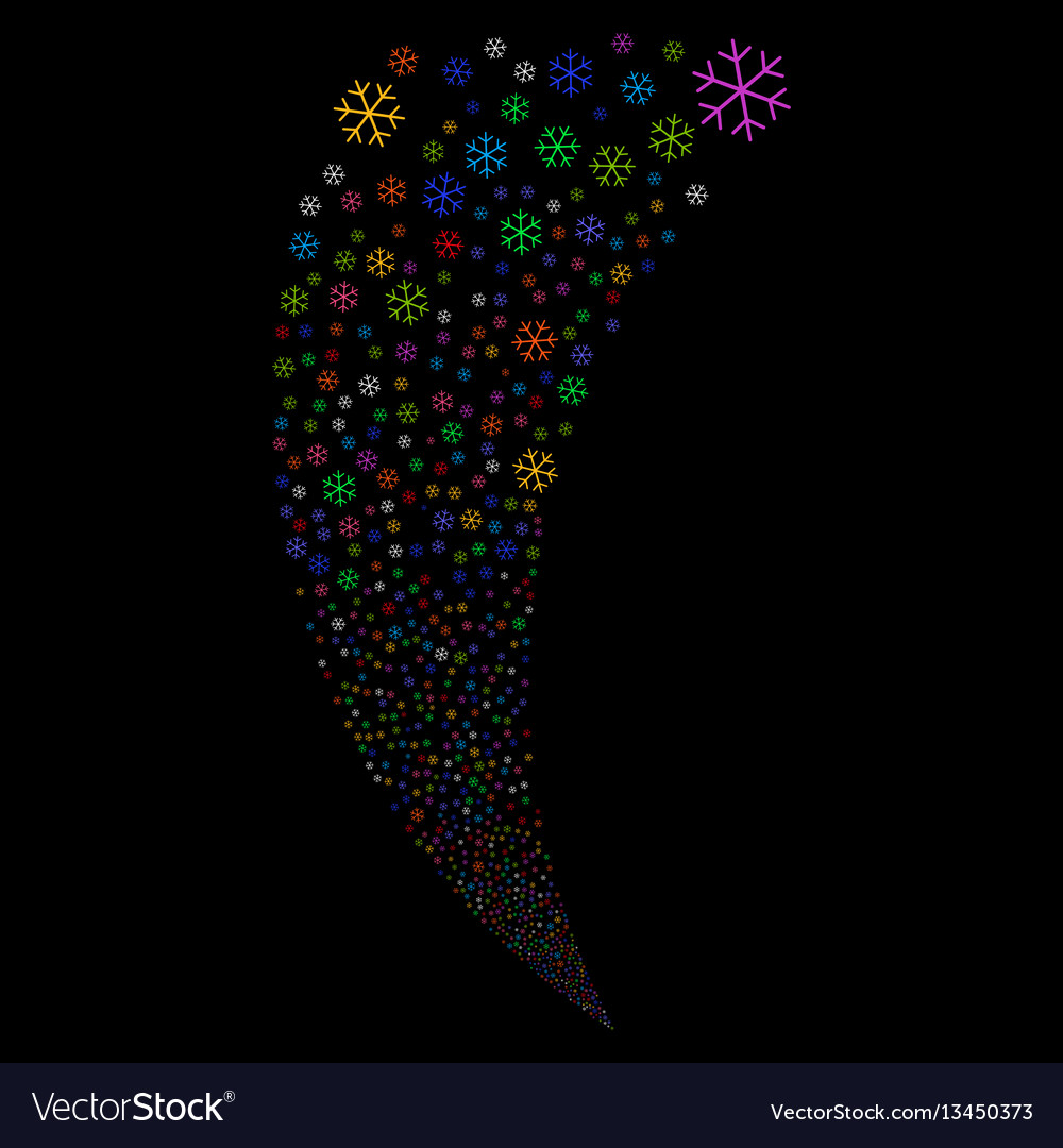 Snowflake random stream Royalty Free Vector Image