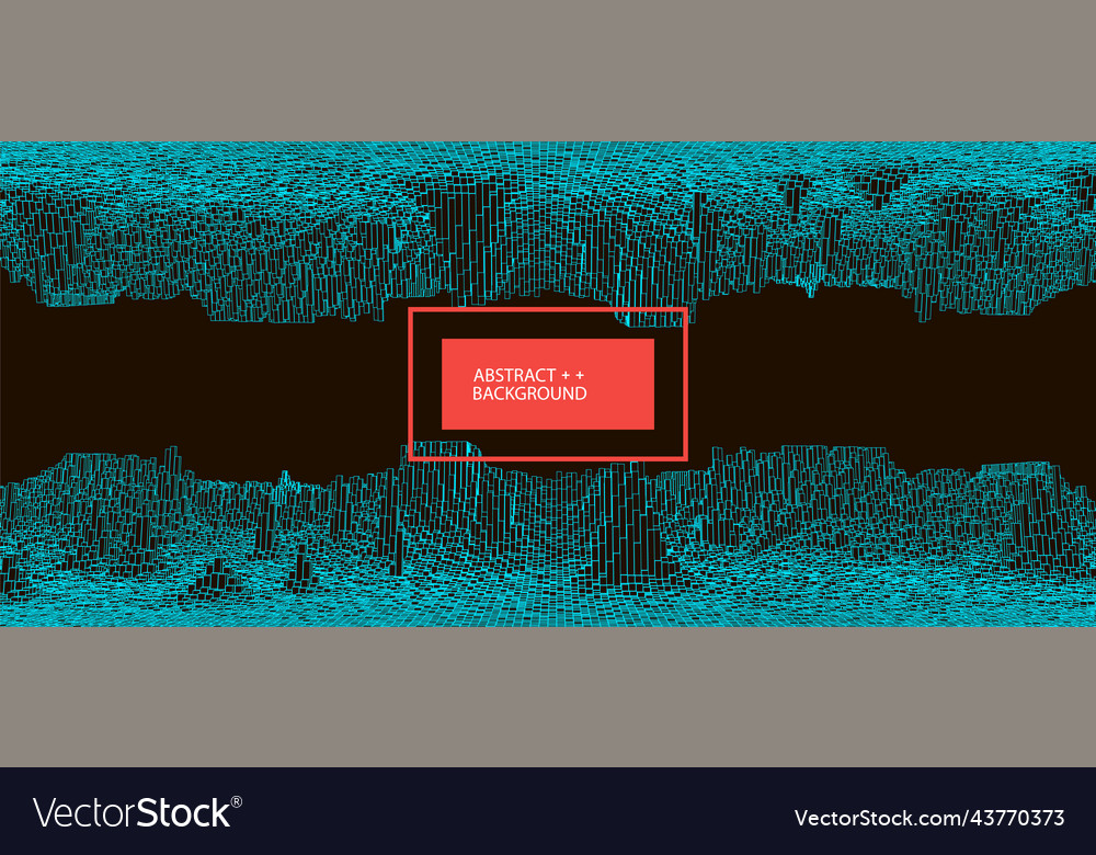 Square pattern wireframe landscape background Vector Image