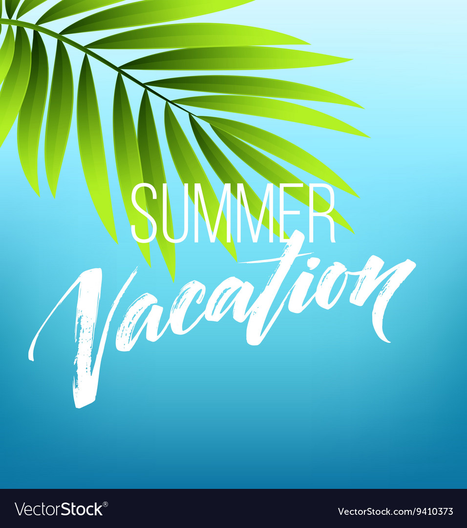 Summer vacation handwriting typography lettering Vector Image
