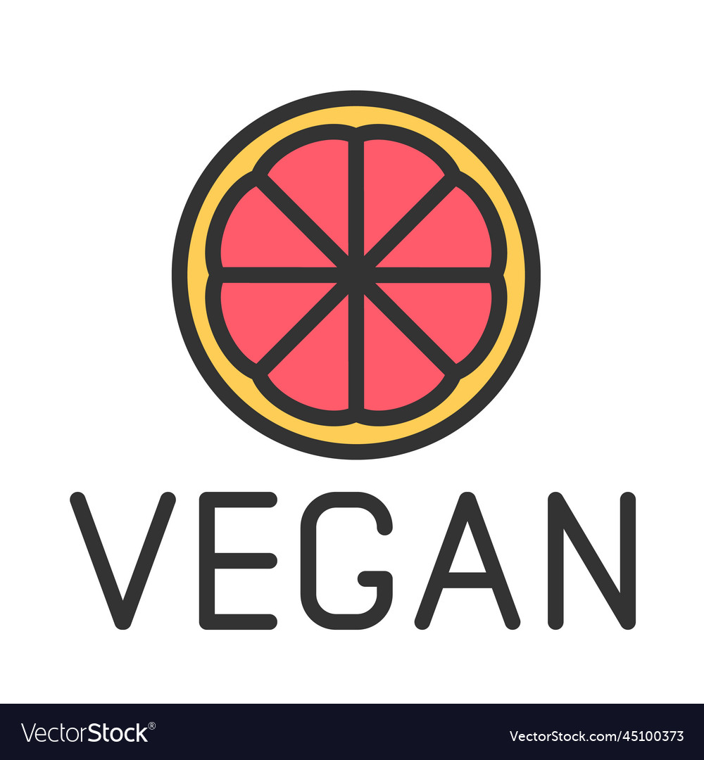 Vegan color filled logo icon isolated on white Vector Image
