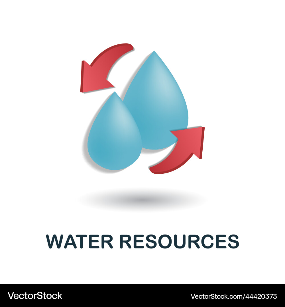 Water resources icon 3d from ecology and energy Vector Image