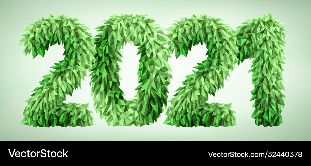 2021 from geometric frosty icicles Royalty Free Vector Image