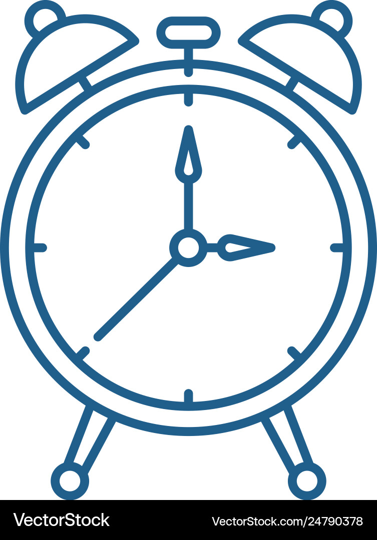 Alarm watch line icon concept flat Royalty Free Vector Image