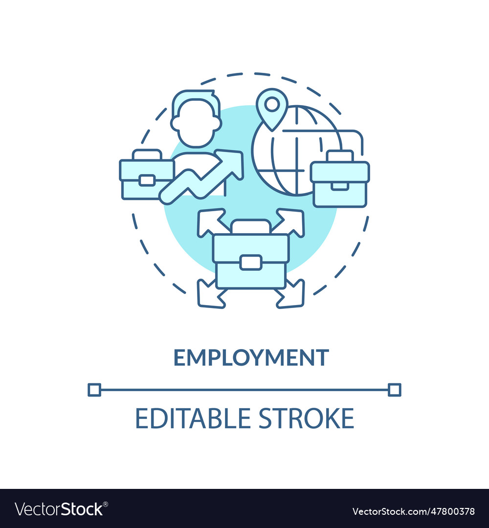 Customizable employment linear icon fdi concept Vector Image Customizable employment linear icon fdi concept Vector Image