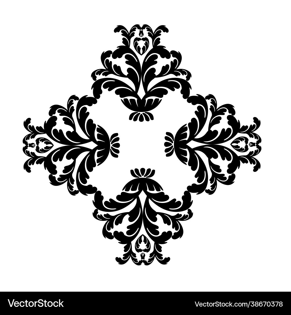 Damask vintage baroque scroll ornament Royalty Free Vector