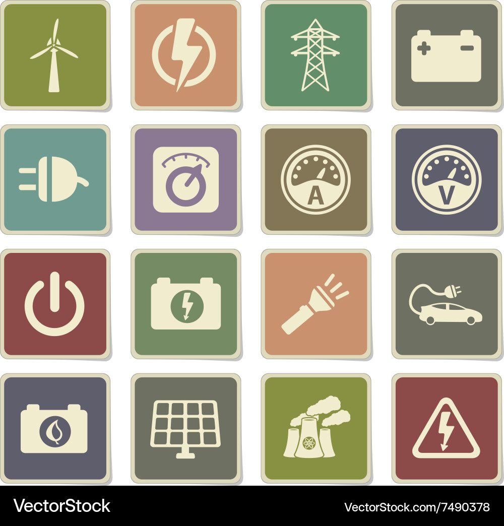 Electricity simply icons Royalty Free Vector Image