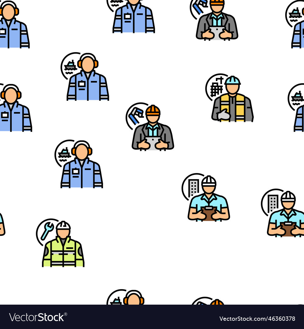 Engineer technology work man seamless Royalty Free Vector