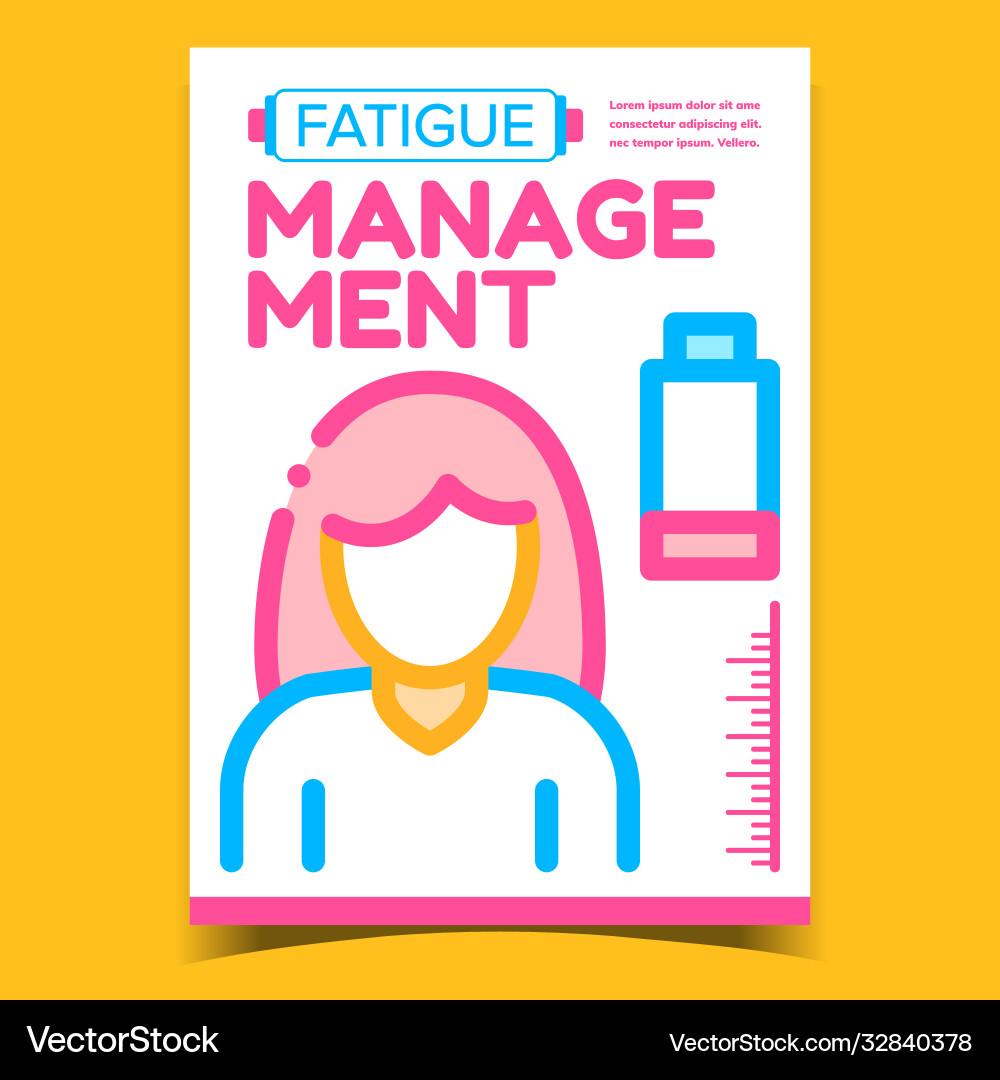 Fatigue management creative promo poster Vector Image