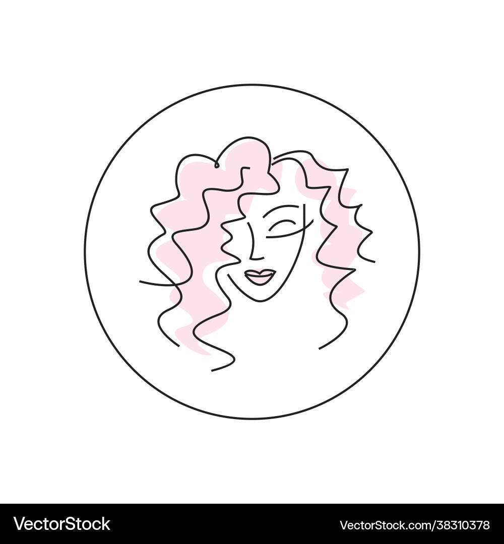 Girl logo in circle Royalty Free Vector Image - VectorStock