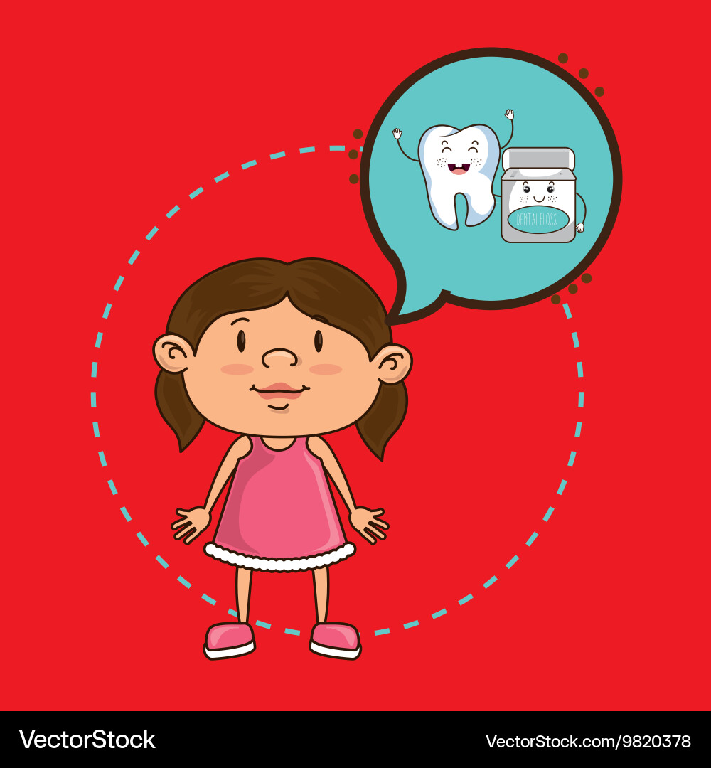 Girl with tooth isolated icon design Royalty Free Vector